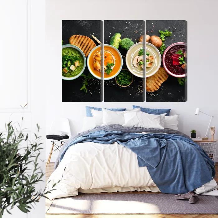 Vícedílný obraz Zeleninové Krémové Polévky Nedostatek Nedostatek Přírodní plátno 180x120