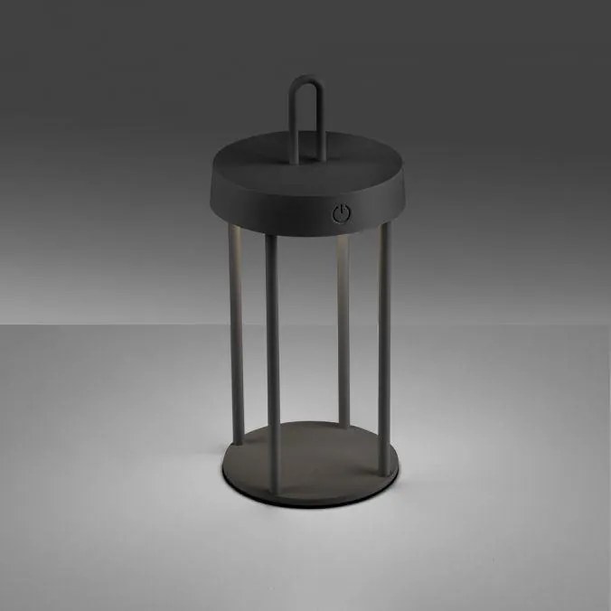 LD 19300-18 ANSELM LED stolní lampa na baterie černá 28cm dotykový stmívač IP44 zahradní svítidlo 2700K - JUST LIGHT