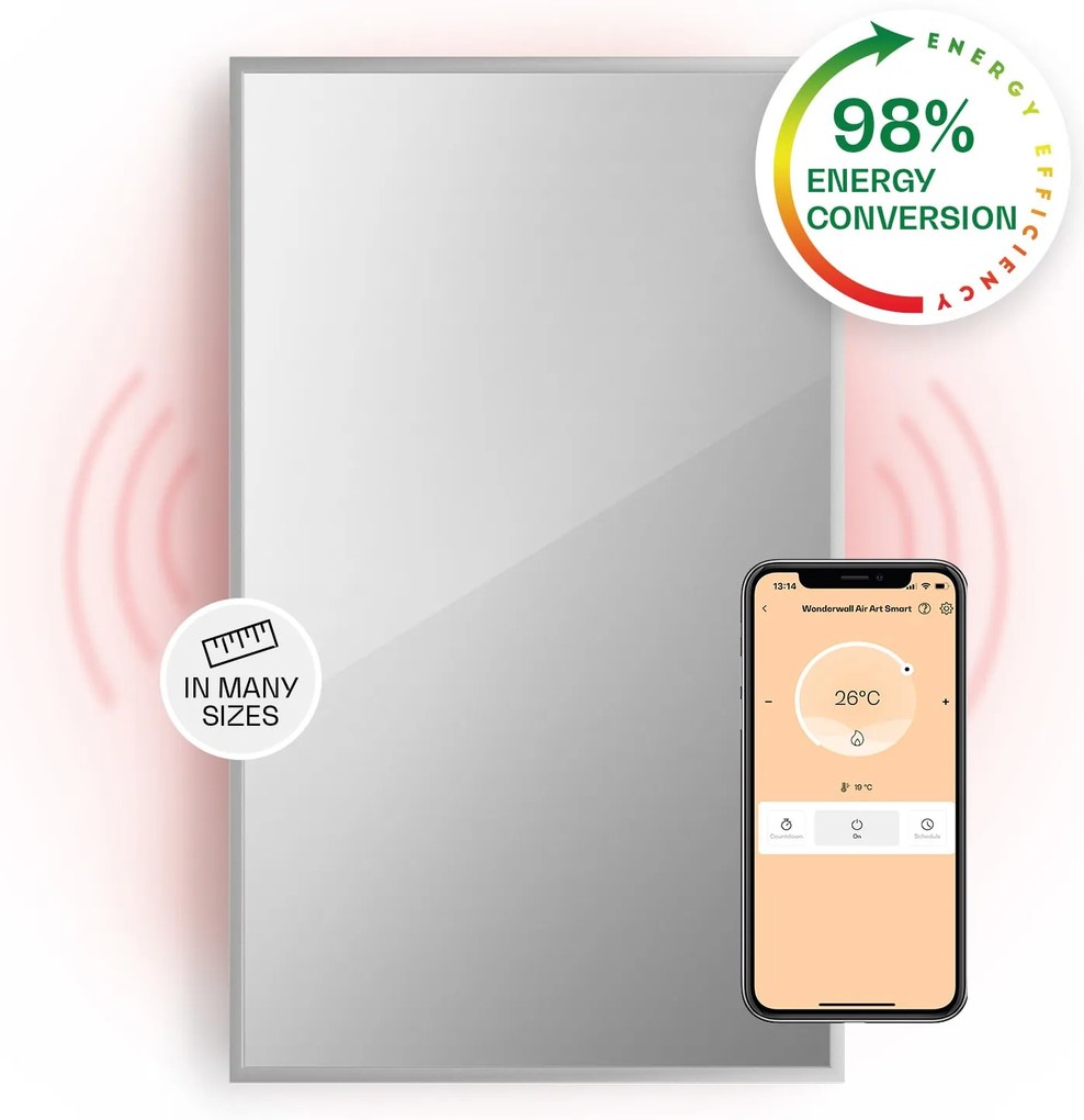 Klarstein La Palma 1000, infračervený ohřívač 2 v 1, smart, 120 x 60 cm, 1000 W, zrcadlová přední strana