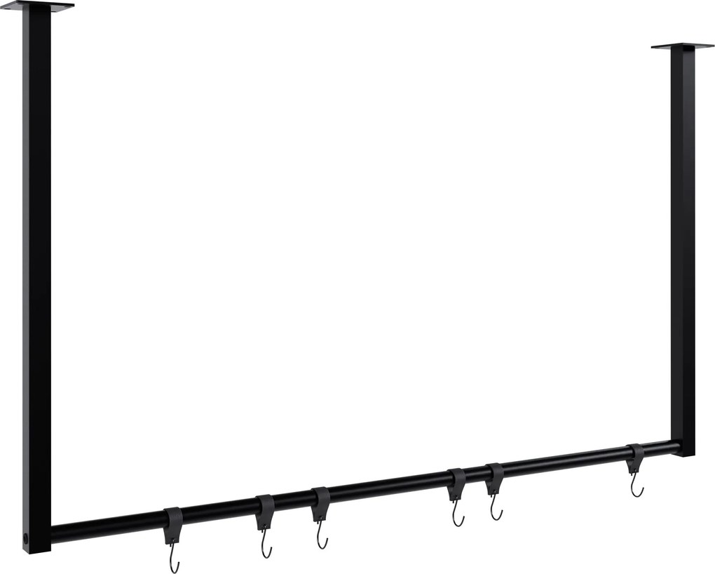 Šatní tyč Fenton 100x60 cm Sada 6 ks – černá