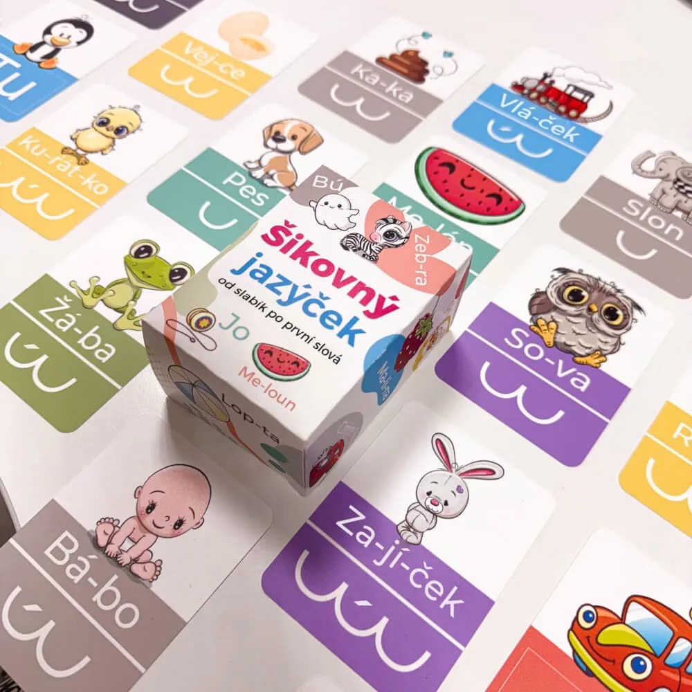 Montessori hračky Šikovný jazýček - od slabik k prvním slovům