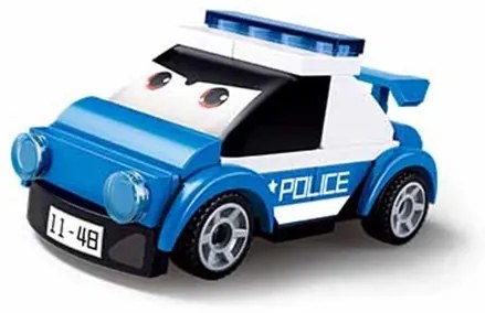 Sluban Power Bricks M38-B1072G Natahovací autíčko s očima Policie
