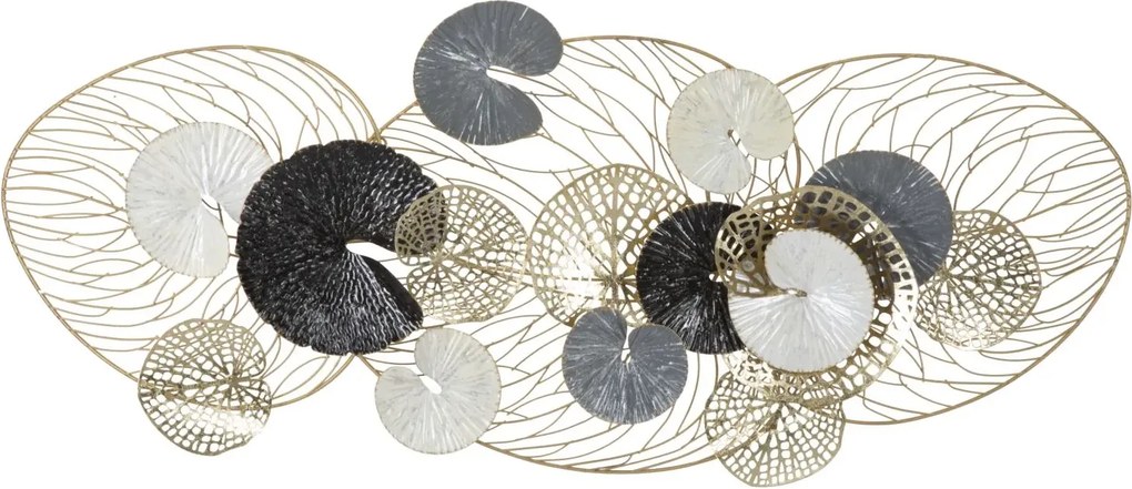 Kovová nástěnná dekorace Luxy B 124,5x55 cm černá/zlatá