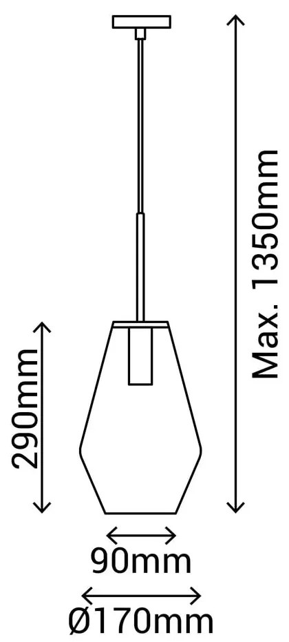 Černé závěsné svítidlo SULION Lily, výška 120 cm