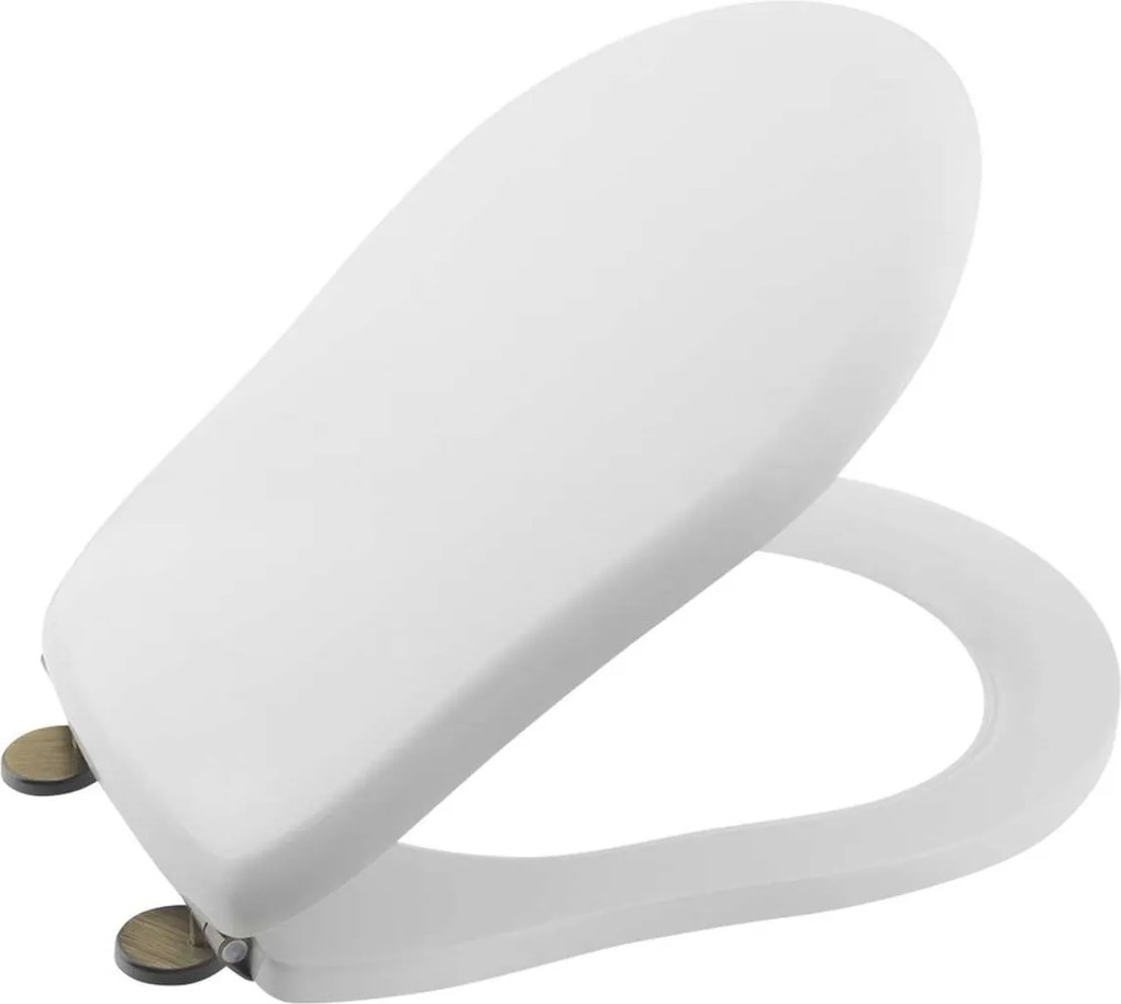 Sapho Kerasan Retro - WC sedátko Soft Close, bílá/bronz 108601N
