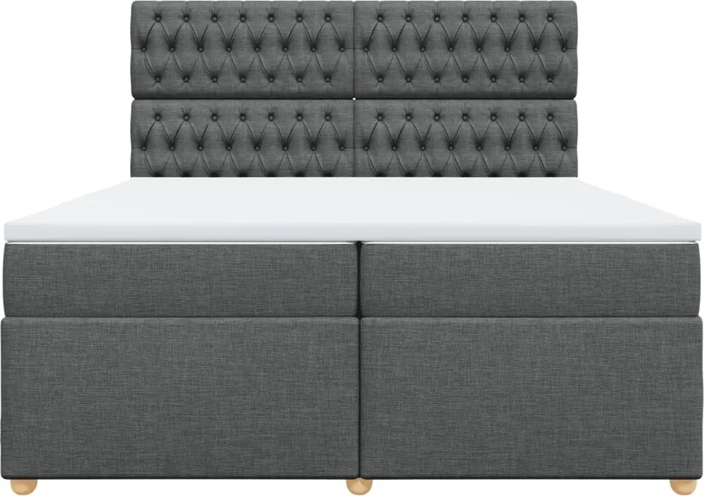 Box spring postel s matrací tmavě šedá 200x200 cm textil 3293695
