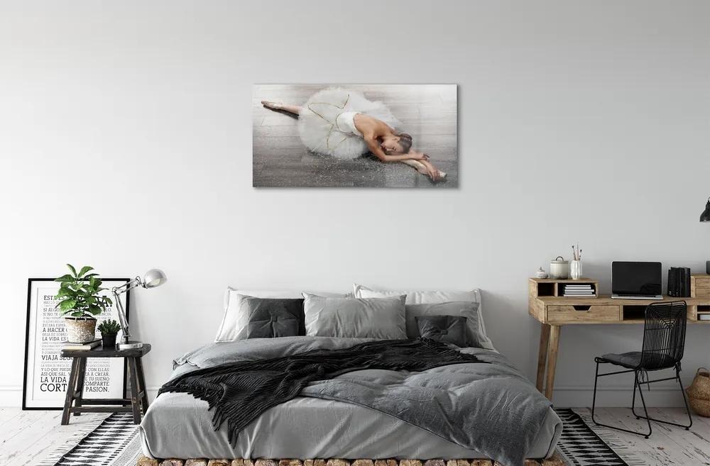 akrylový obraz Žena bílé balerína šaty 100x50 cm