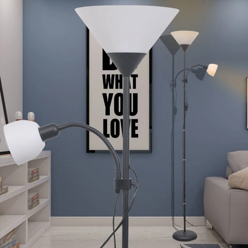 Stojací lampa černá 242733