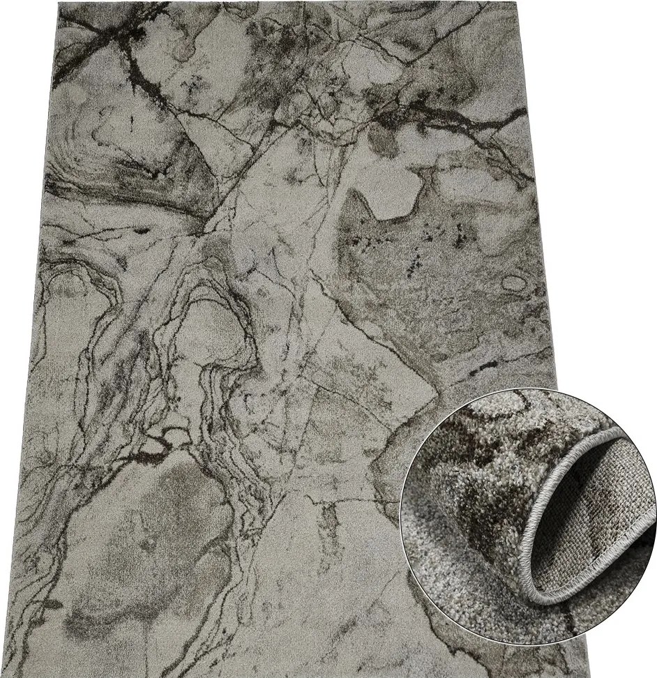 BE Koberec Wenus 7770 GREY - šedý obdélníkový Rozměr: 60x100 cm