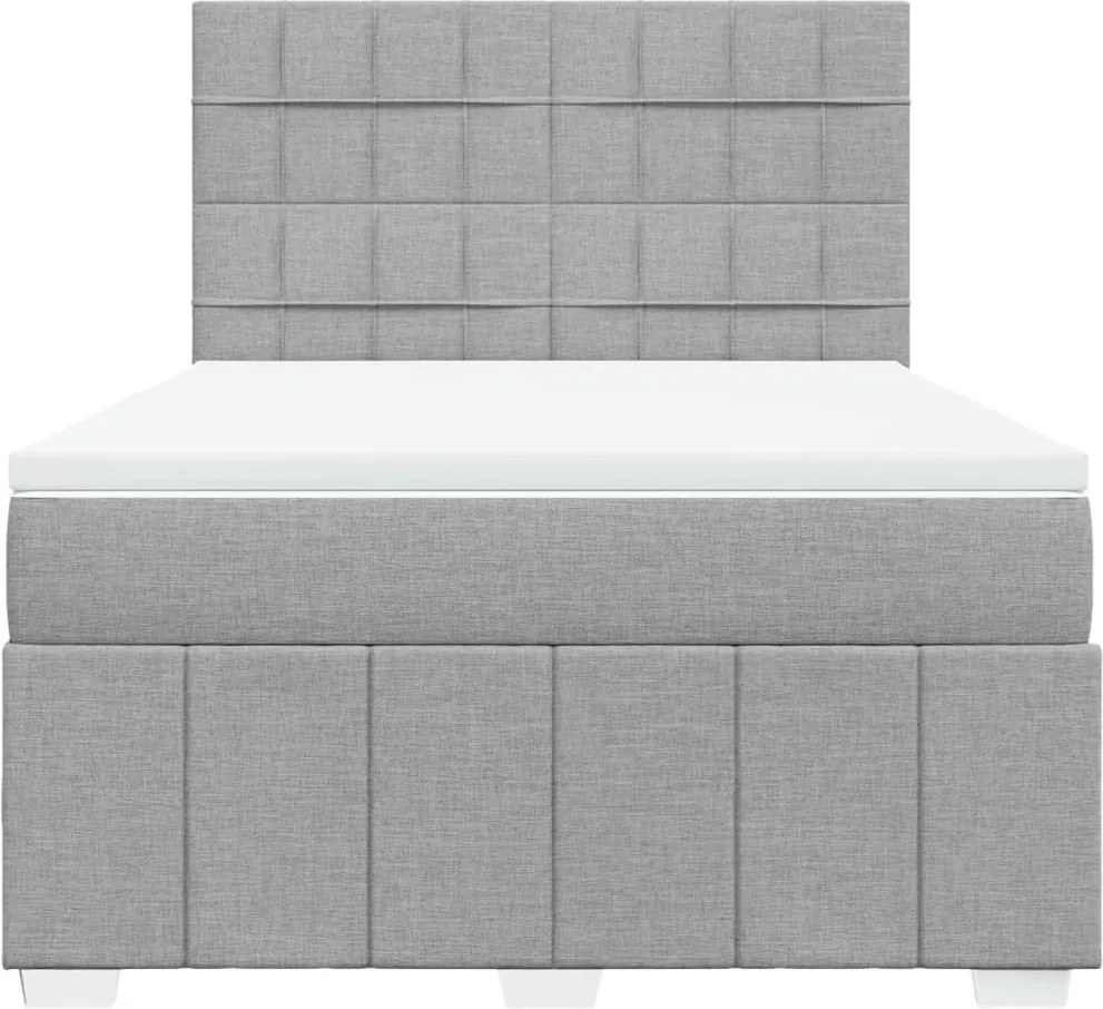Box spring postel s matrací světle šedá 140 x 190 cm textil 3293963