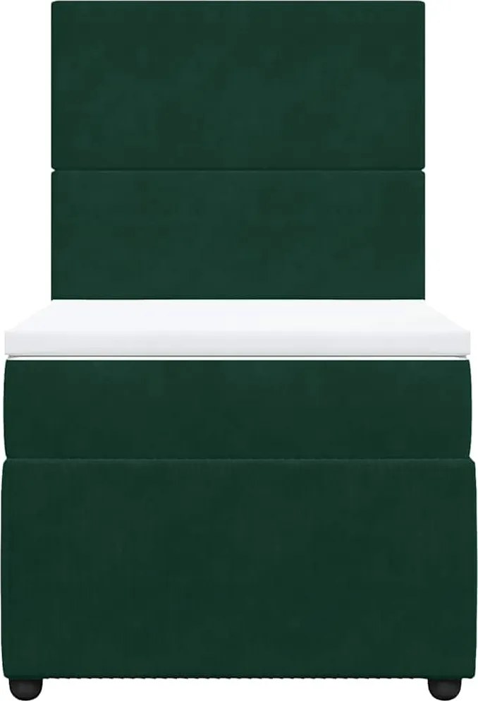 Box spring postel s matrací tmavě zelená 80 x 200 cm samet 3294487