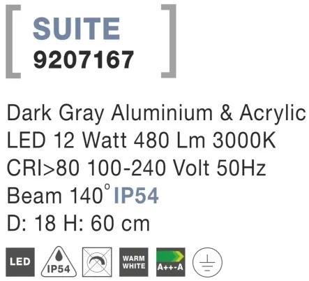 Venkovní LED lampa Suite 18 tmavě šedé