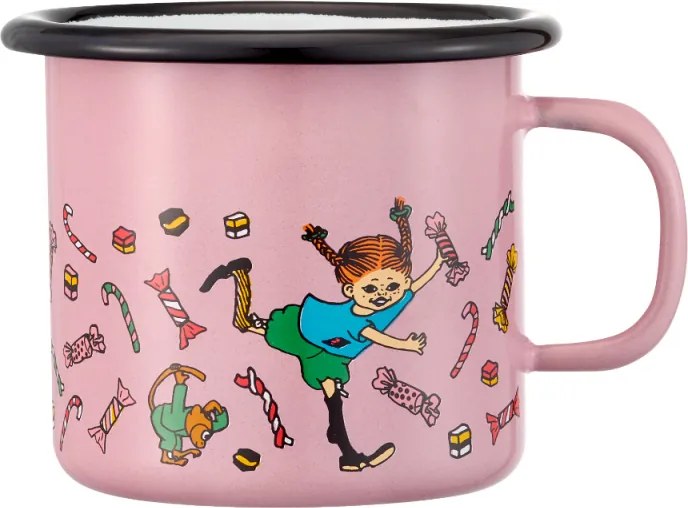 Hrnek Pippi Candy 2,5 dl, smalt / růžový
