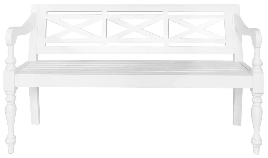vidaXL Lavice Batavia 136 cm masivní mahagon bílá