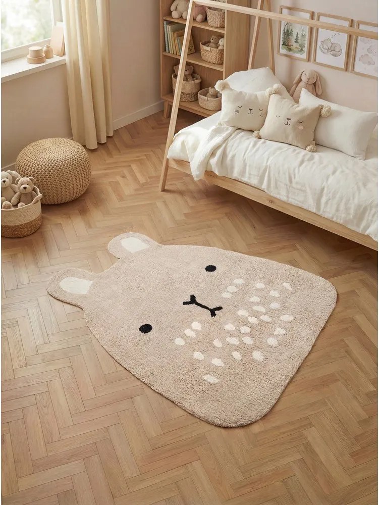 Béžový pratelný/ručně tkaný bavlněný dětský koberec 120x152 cm Snuggle Pucki – Hanse Home