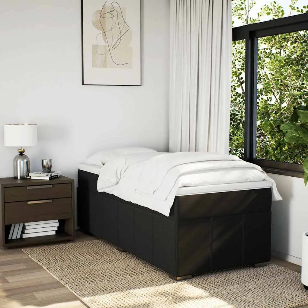 Box spring postel s matrací černá 100 x 200 cm textil 3285451