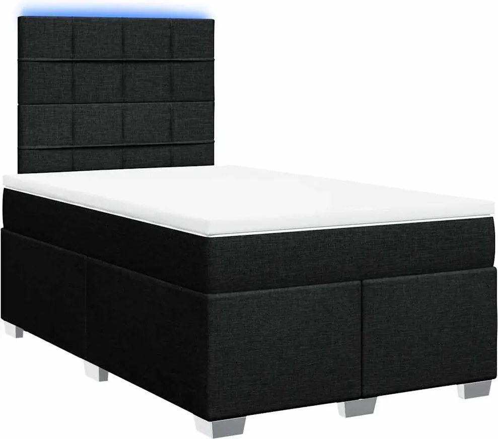 Box spring postel s matrací černá 120x200 cm textil 3292757