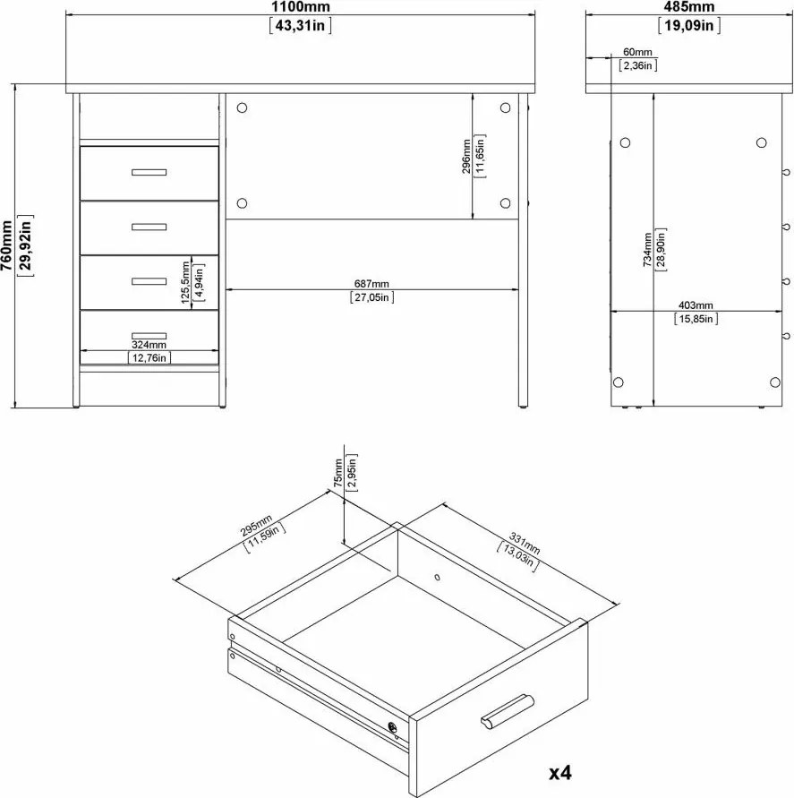 FALCO Psací stůl Felix 146 dub sonoma