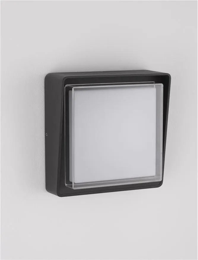 NV 9492550 Venkovní nástěnné svítidlo CAPE antracitový hliník matný akryl a čiré sklo LED 10W 3000K 220-240V 112st. IP65 - NOVA LUCE