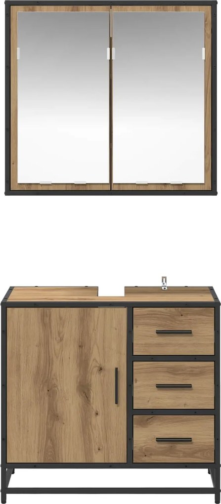 Sada koupelnového nábytku 2 ks Artisanový dub 65 x 33 x 60 cm 3402321