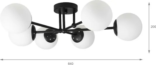 Brilagi - Přisazený lustr MALIVA 6xE14/15W/230V černá/bílá