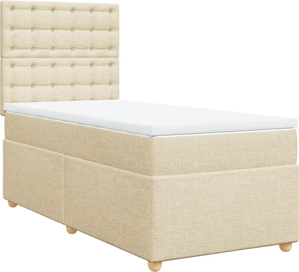 Box spring postel s matrací krémová 90x200 cm textil 3293482