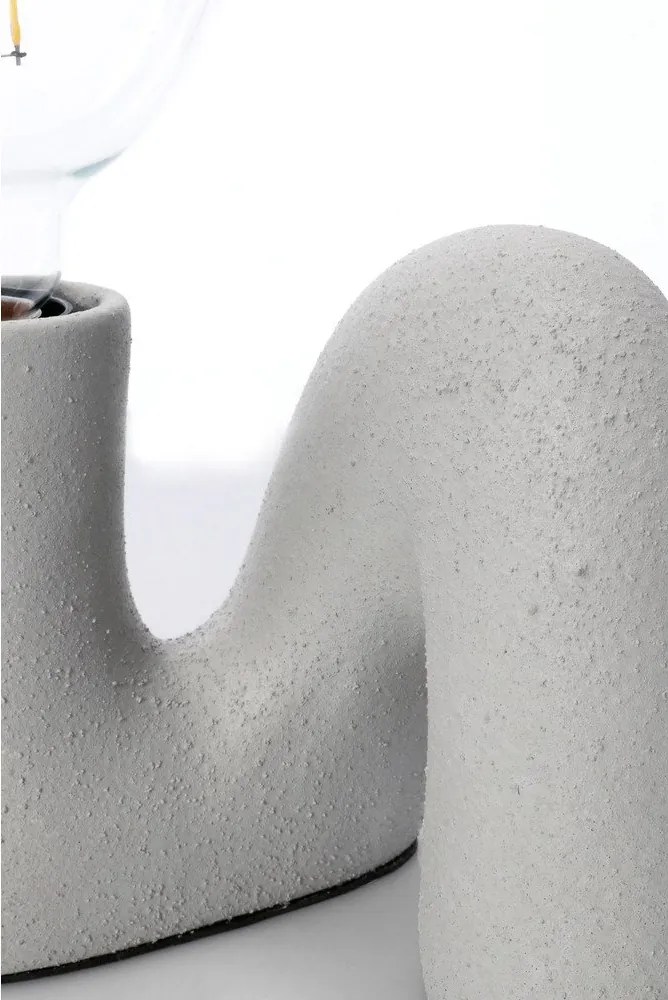 Šedá keramická stolní lampa se skleněným stínidlem (výška 12,5 cm) Jael – Yes Everyday