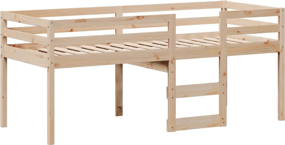 Patrová postel se střechou 90 x 190 cm masivní borové dřevo 3282016