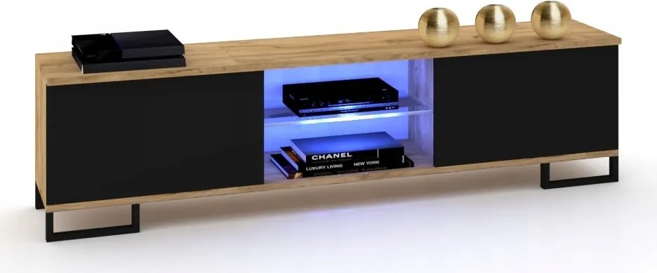 Rtv skříňka pod Tv Gloria Dub Zlatý Craft Loft Led