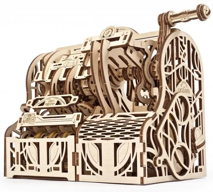 Ugears 3D dřevěné mechanické puzzle Pokladna