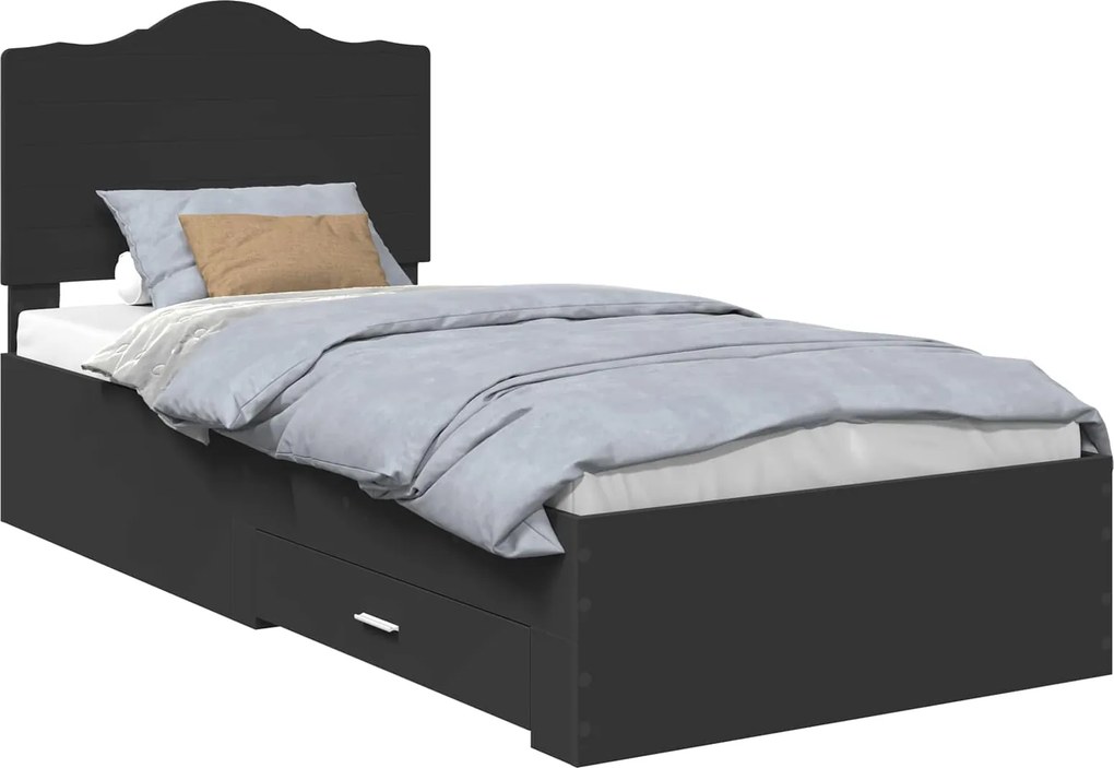 Rám postele se zásuvkou Černá 70 x 190 cm Kompozitní dřevo 3413667