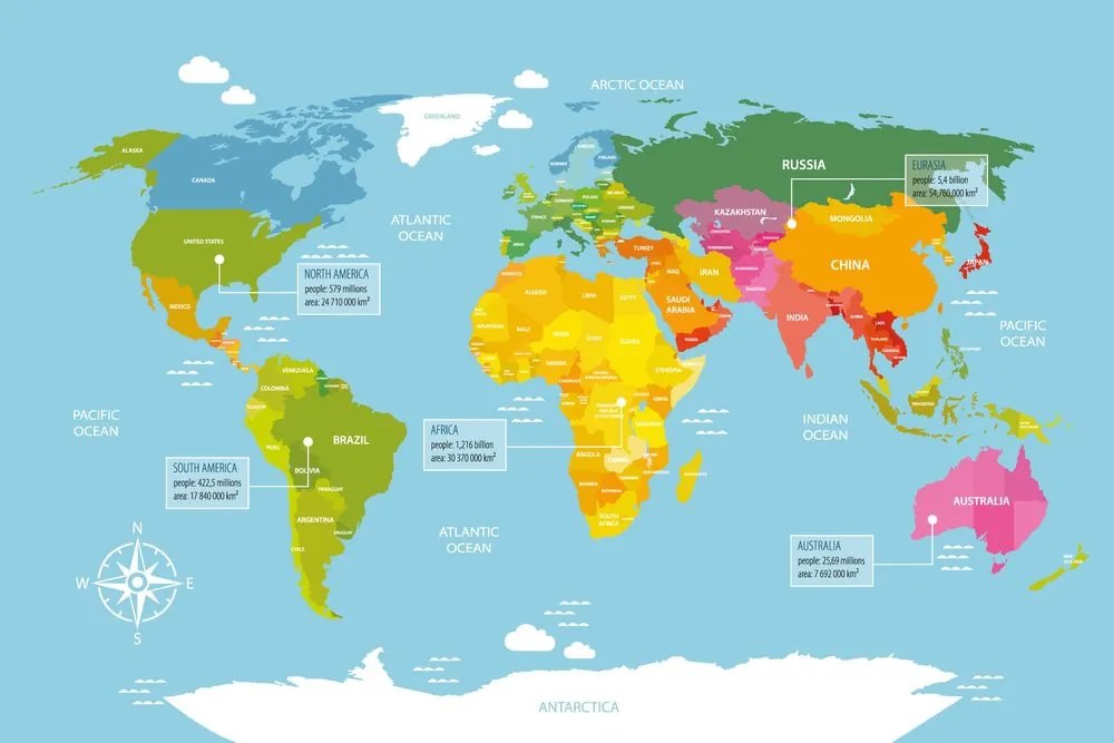 Tapeta výjimečná mapa světa