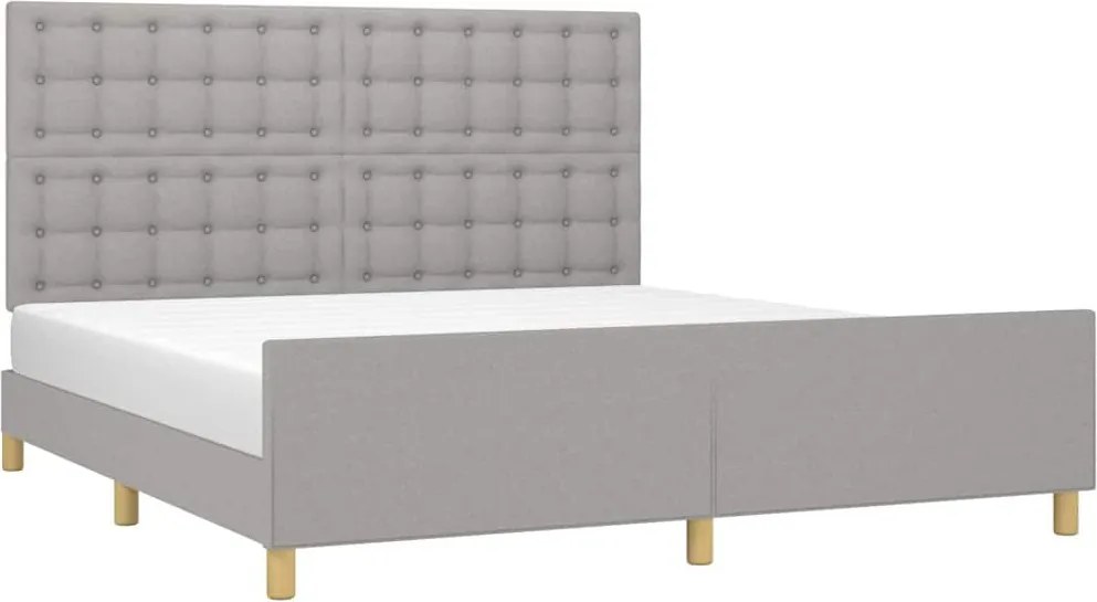 Rám postele bez matrace světle šedý 160 x 200 cm textil 3125389