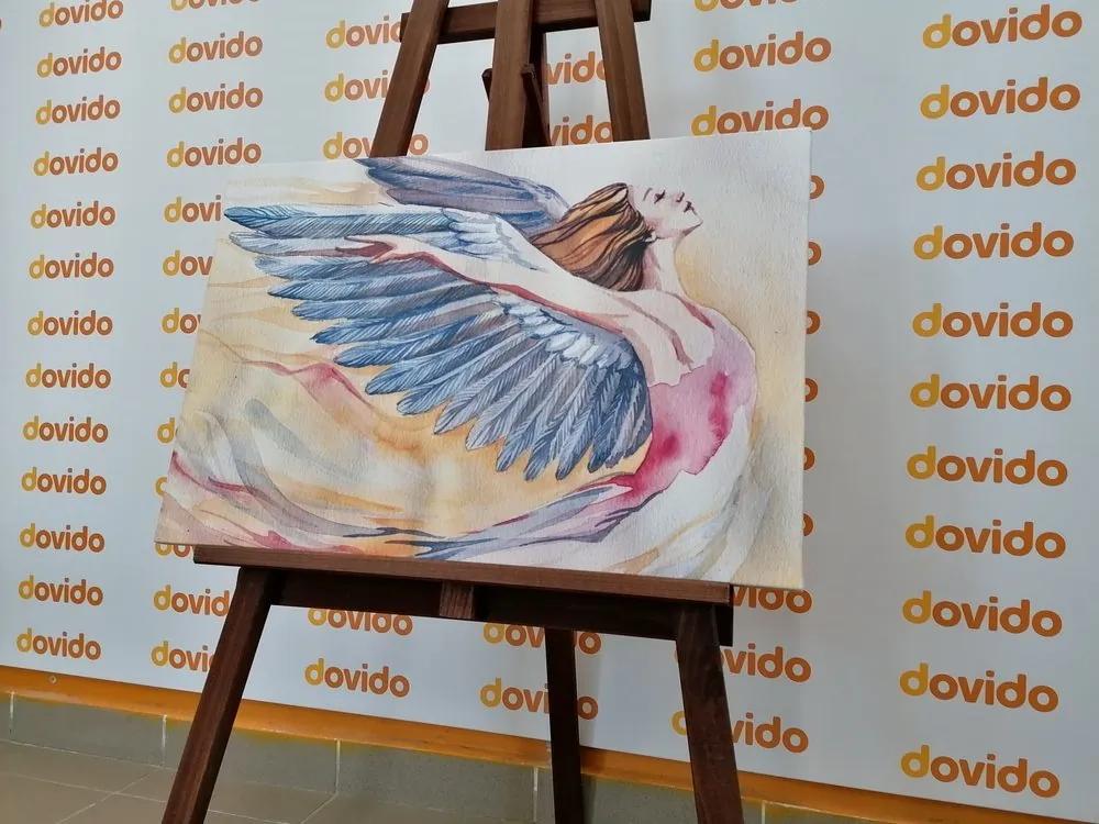 Obraz svobodný anděl s fialovými křídly - 60x40 cm