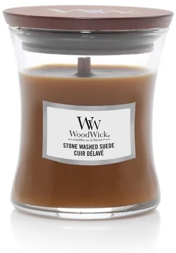 Vonná svíčka WoodWick - Stone Washed Suede 85g/20 - 30 hod