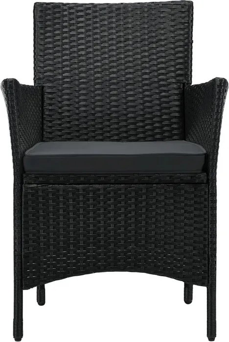 Juskys Balkónový set Bayamo - černý + šedé podušky