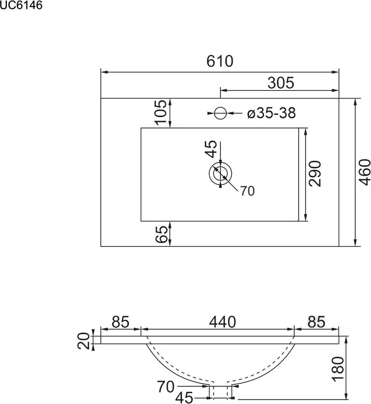 Mereo Mereo, Mailo, koupelnová skříňka s keramickým umyvadlem 61 cm, bílá, dub, antracit, CN510B