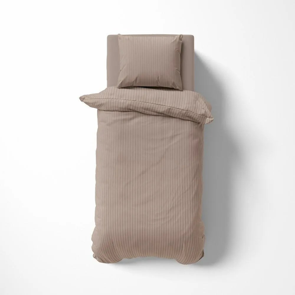Detexpol Ložní prádlo Adamash 140x200 šedobéžové tmavé jednobarevné pruhy 1 cm Pure