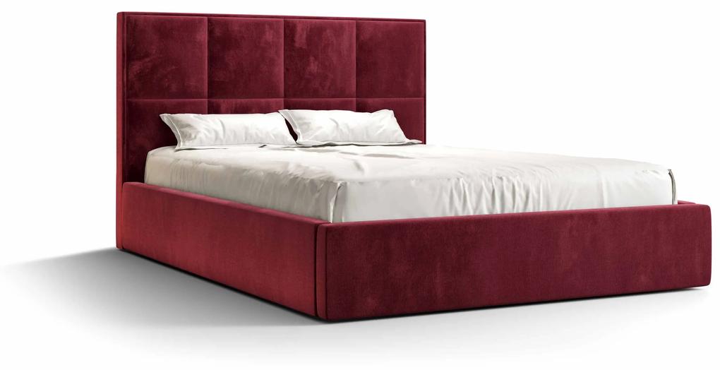 Manželská postel 140 cm Gino (bordó) (s roštem a úložným prostorem). 1046923