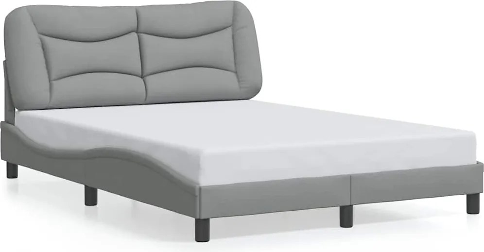 Rám postele bez matrace Hvar světle šedý 140 x 190 cm textil 3207765