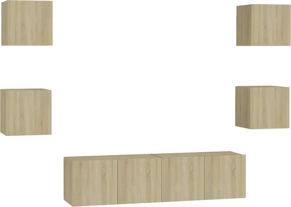 6dílný set TV skříněk dub sonoma kompozitní dřevo 3078975