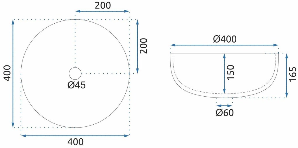 Skleněné umyvadlo na desku REA SUE transparent