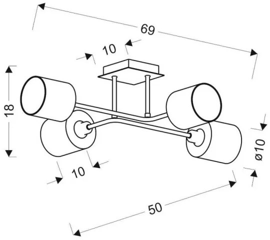 Přisazený lustr SAX 4xE14/40W/230V