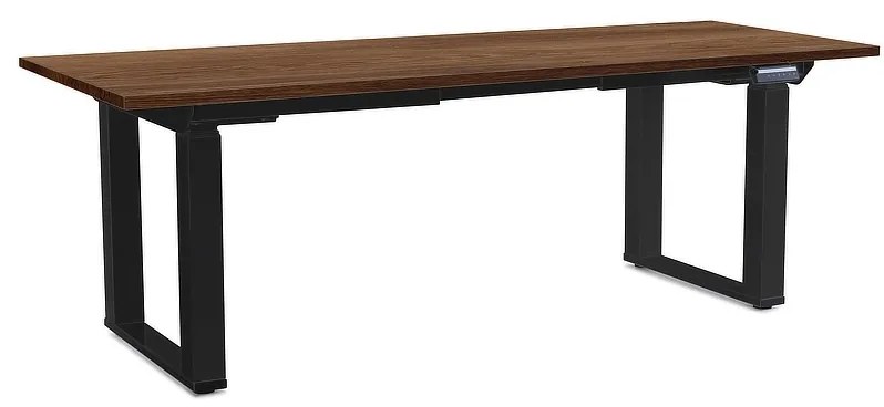Výškově nastavitelný stůl OfficeTech Strong 200 x 80 cm, černá podnož, dub silverjack
