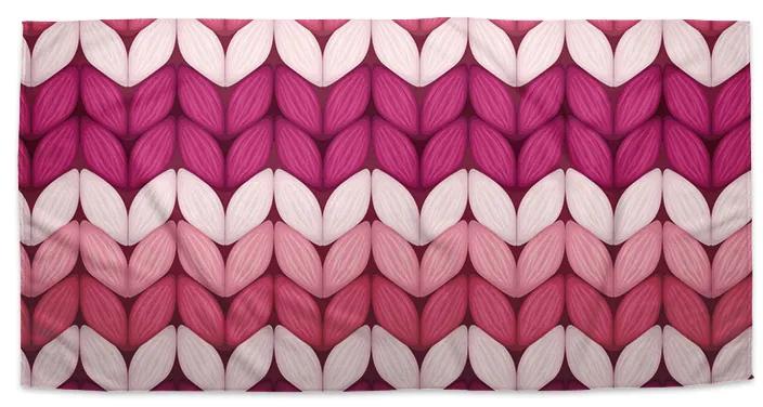 Ručník SABLIO - Střídajíci růžové pletení 50x100 cm