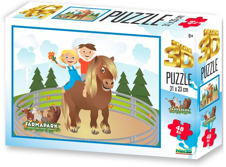 PRIME 3D PUZZLE - FARMAPARK KONÍK 48 dílků