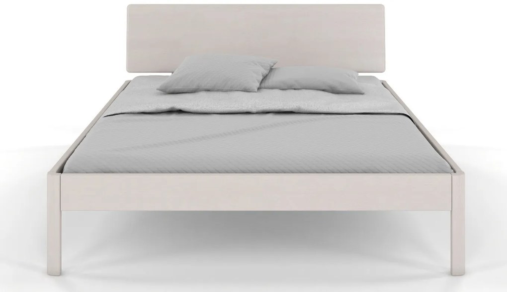 Dřevěná postel Visby AMMER z borovice / 180x200 cm, bílá barva
