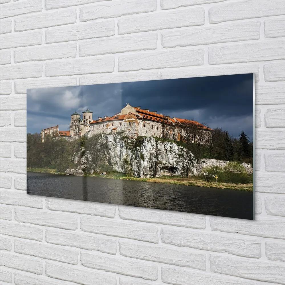 Obraz na skle Krakow castle River 100x50 cm