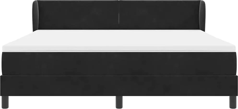 Postel s boxspringem s čelo Černá 180 x 200 cm samet 3340456