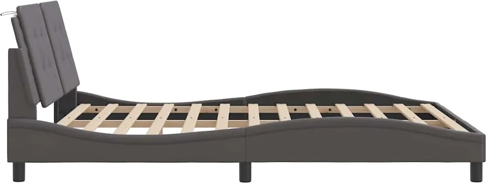 Rám postele bez matrace Zadar šedý 160x200 cm umělá kůže 3208194
